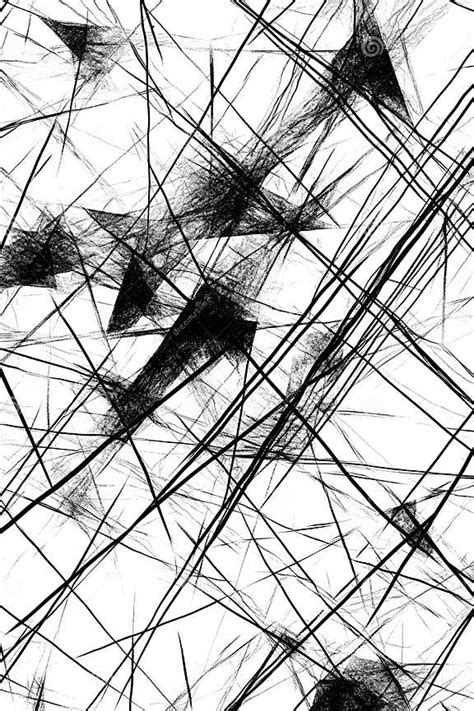 Abstract Black And White Geometric Lines And Shapes Creating Dynamic Modern Art Background Stock