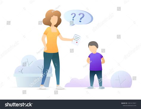 Mom School Magazine Nagging Her Young Stock Vector Royalty Free