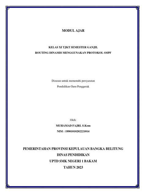 Modul Ajar Ospf Pdf Pdf
