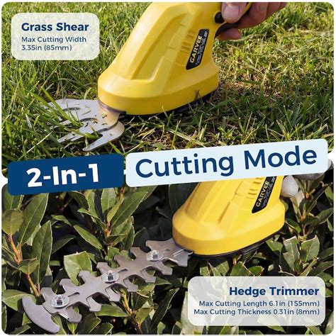 Garveelife 2in1 Electric Handheld Hedge Trimmer Cordless Grass Shear