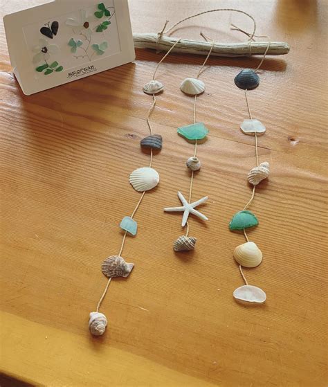 Reocean 🌊 바다유리 업사이클링 모빌 And 아트 액자 만들기 바닷가에서 바다유리와 조개를
