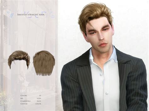 Wingssims Wings Er0313 Slicked Back Hairstyle Sims 4 Hair Male Sims