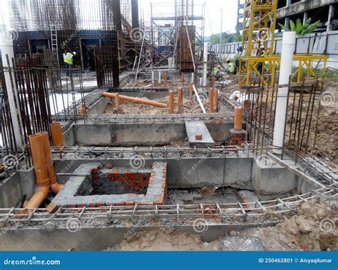 Building Ground Beam Reinforcement Bar And Formwork Fabricated At The