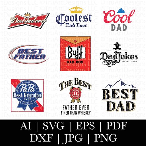 Fathers Day Dad Logos Beer Parody Logos Svg Beer Dad Files Svg Grandpa File Beer Svg Files