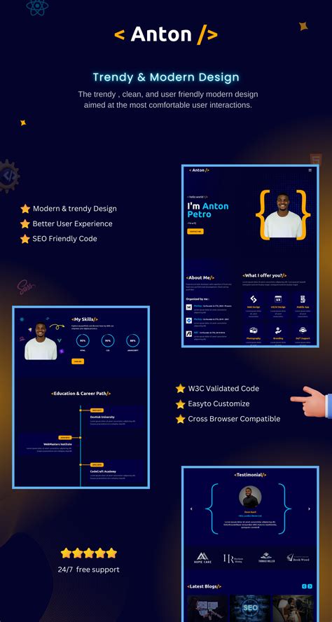 Anton Versatile Portfolio HTML Template For Developers Designers Creative Professionals