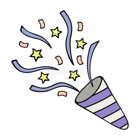 Colored Ribbons Serpentine And Stars Fly From The Cracker With A