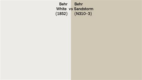 Behr White Vs Sandstorm Side By Side Comparison