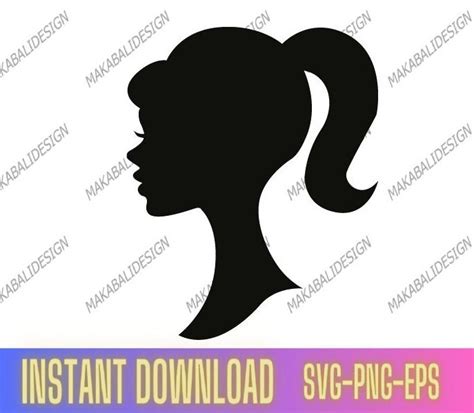 Barbie Head Svg Doll Svg Doll Head Svg Doll Silhouette Woman