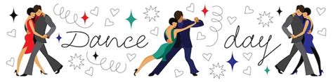 댄스 데이 배너 프리미엄 벡터