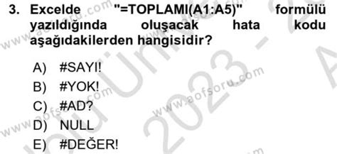 AÖf İşlem Tablosu Programlama Dersi 2023 2024 Yılı Ara Sınavı AÖf Soru