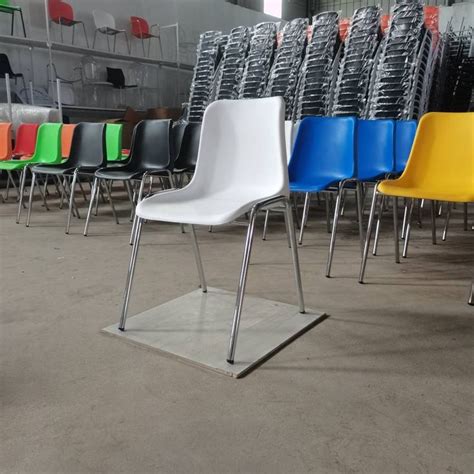 Modern Sleek Best Quality Stackable Connectable Plastic Dinner Fast Food Restaurant White Metal