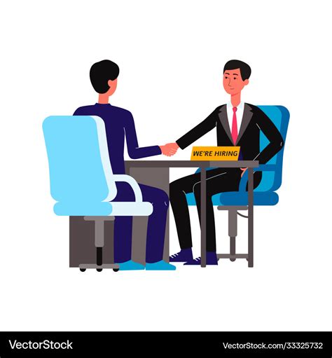Zwei Geschäftsleute Im Hr Interview Cartoon Männer