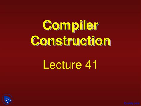 Semantic Actions Compiler Construction Lecture Slides Slides