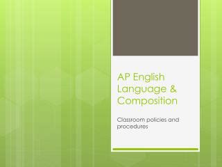 PPT AP English Language And Composition PowerPoint Presentation ID
