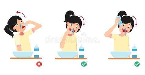 Right And Wrong Ways Of Clean Your Nose Stock Illustration