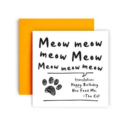 Huxters Happy Birthday Card From The Cat Meow Card For Him And Her