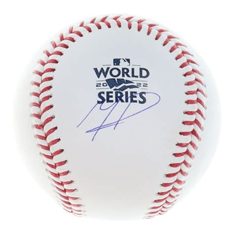 Mauricio Dubon Signed 2022 World Series Logo Baseball Jsa Pristine