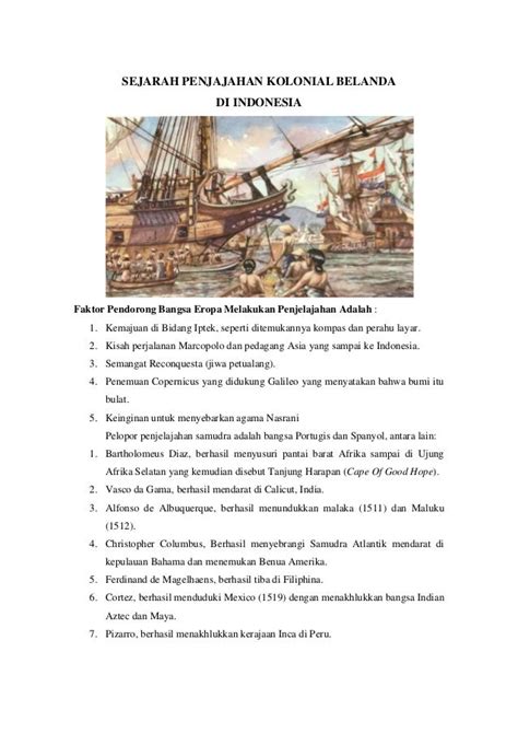 Sejarah Penjajahan Kolonial Di Indonesia