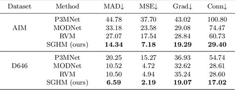 Table 1 From Robust Human Matting Via Semantic Guidance Semantic Scholar