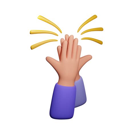 High Five Hand Gesture 3d Illustration 18884707 Png