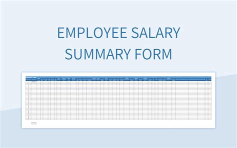 Free Salary Summary Templates For Google Sheets And Microsoft Excel Slidesdocs