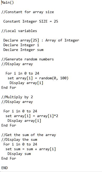 Solved Need Psuedocode Not Based On Java Or C Or