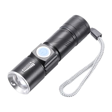 Uxcell Scalable Led Flashlight 3 Mode 395nm Usb Rechargeable White