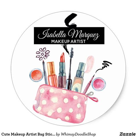 Cute Makeup Artist Bag Sticker Zazzle Makeup Artist Bag Cute