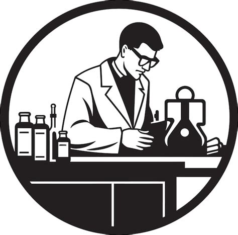 Precision Personified Lab Technician Vectorvector Artistry Capturing