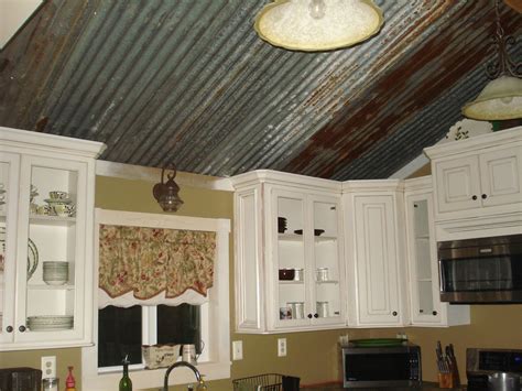 Vintage Tin Ceiling For A Rustic Kitchen