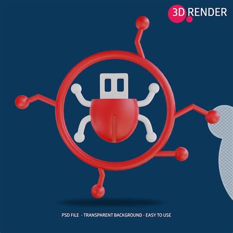 Premium Psd 3d Icon Malware