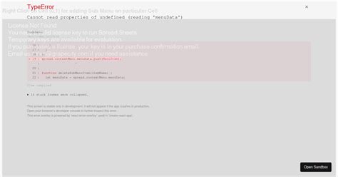 Spread Js Starter Codesandbox