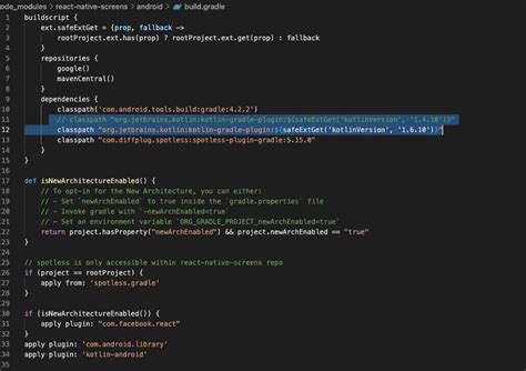Kotlin Gradle Plugin Version Conflicting In React Native 069 · Issue