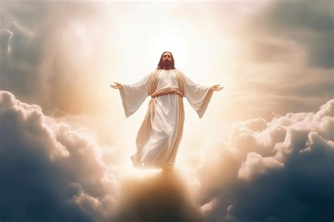 Premium Ai Image The Resurrected Jesus Christ Image In Heaven Created