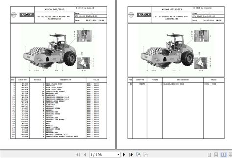 Hamm Compactor 3410 3411 H269 2030211 Spare Parts Catalog