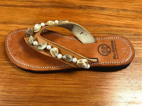 Beaded Leather Womens Sandals Flip Flops Etsy