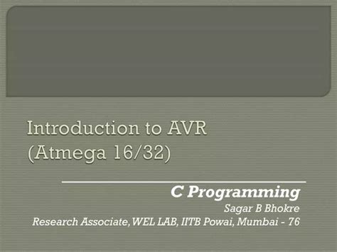 Ppt Introduction To Avr Atmega 1632 Powerpoint Presentation Free