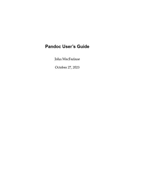 Pandoc Manual 20231201 1 Pdf Markup Language Command Line Interface