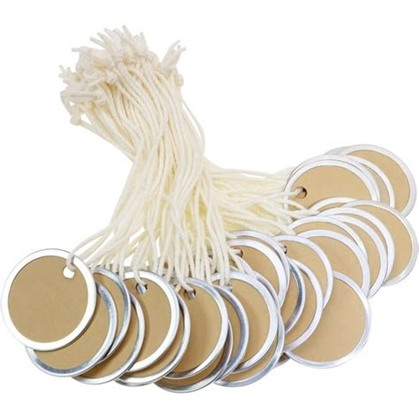 50pcs Blank Labeling Tags Round Name Brand Shipping Label With String