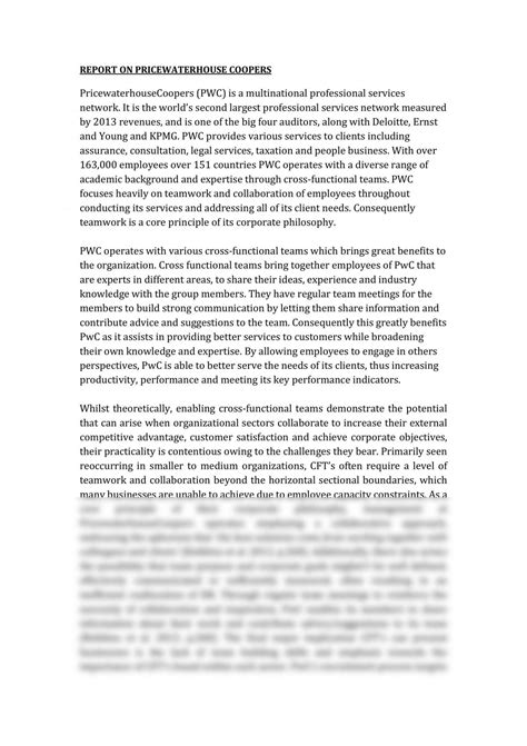 Pwc Report Mgmt1002 Principles Of Management Mq Thinkswap