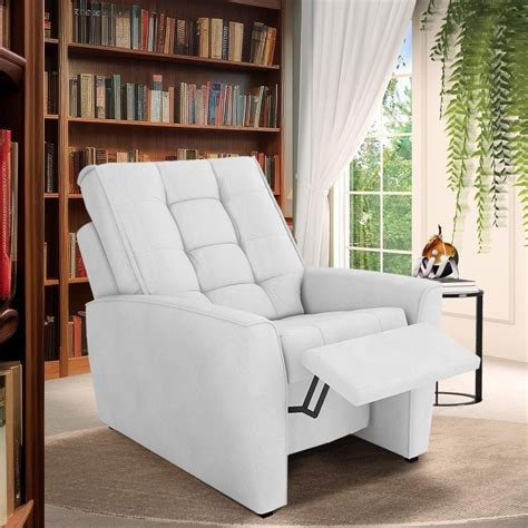 Poltrona Para Leitura Reclinável Branco Corino Kyle Shop Jm Madeiramadeira