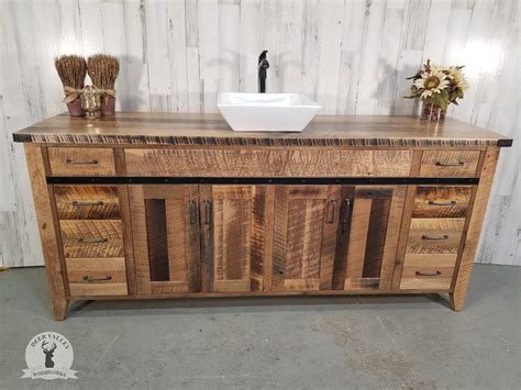 Barnwood Vanity Rustic Bath Cabinet Custom Double Cabinet Vanity