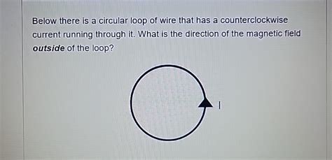 Solved Below There Is A Circular Loop Of Wire That Has A