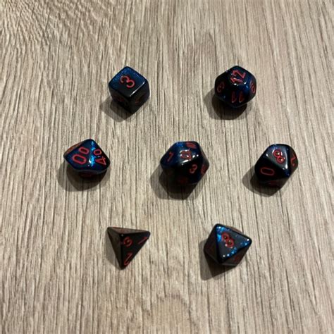 Chessex Mini Gemini Black Starlightred Polyset Dungeons And Dice
