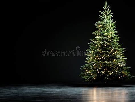 A Small Artificial Christmas Tree In The Dark With Lights On It Stock Image Image Of Christmas