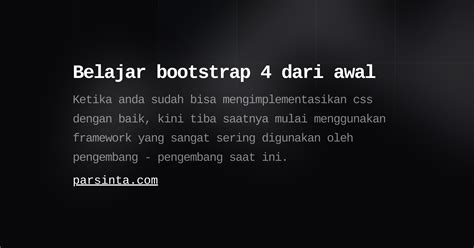 Belajar Bootstrap 4 Dari Awal