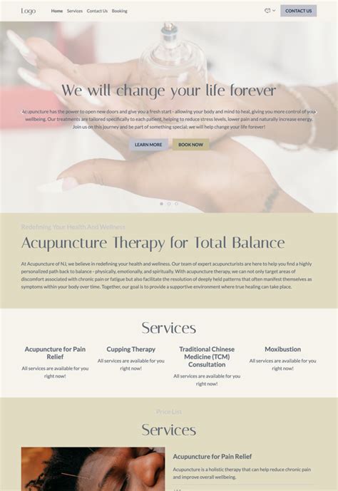 Acupuncture Therapist Website Template