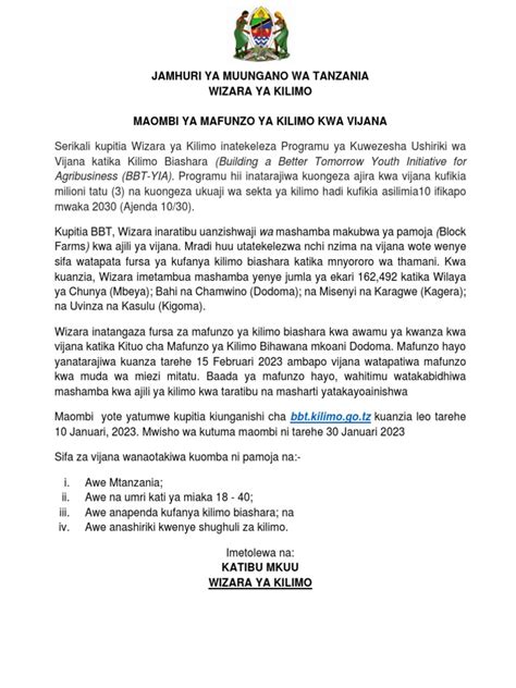 Tangazo La Bbt Pdf