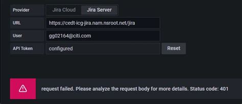 Problem With Datasource With Jira Plugin Error Configuration