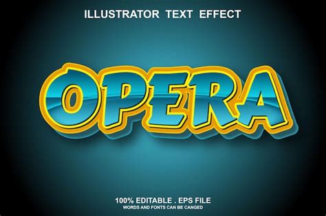 Premium Vector Opera Text Effect Editable